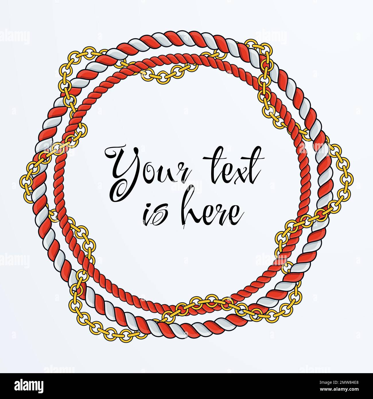 Round rope frame isolated on white background. Twisted cord Stock ...