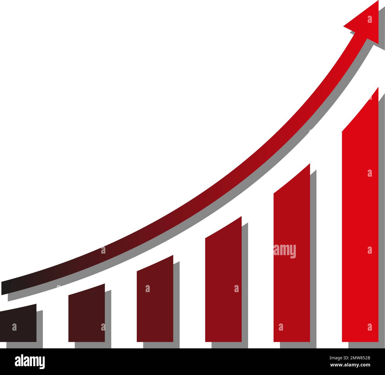 Diagram with rise and gain progress. Graph with increase report. Vector ...