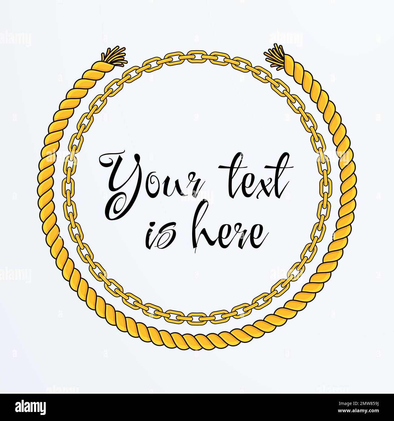 Round rope frame isolated on white background. Twisted cord Stock ...