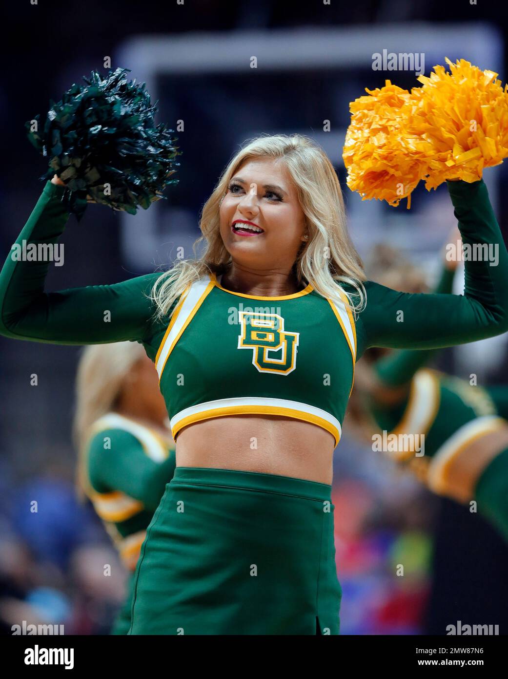 The Baylor cheerleaders perform during a first-round game against New ...