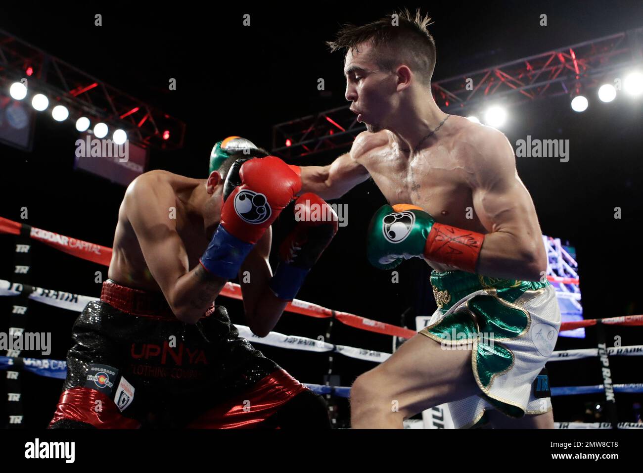 Michael Conlan, of Ireland, right, fights Tim Ibarra during the second ...