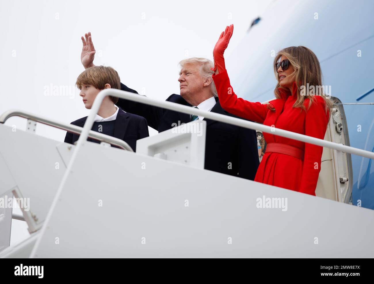resident Donald Trump, with his wife first lady Melania Trump and their ...