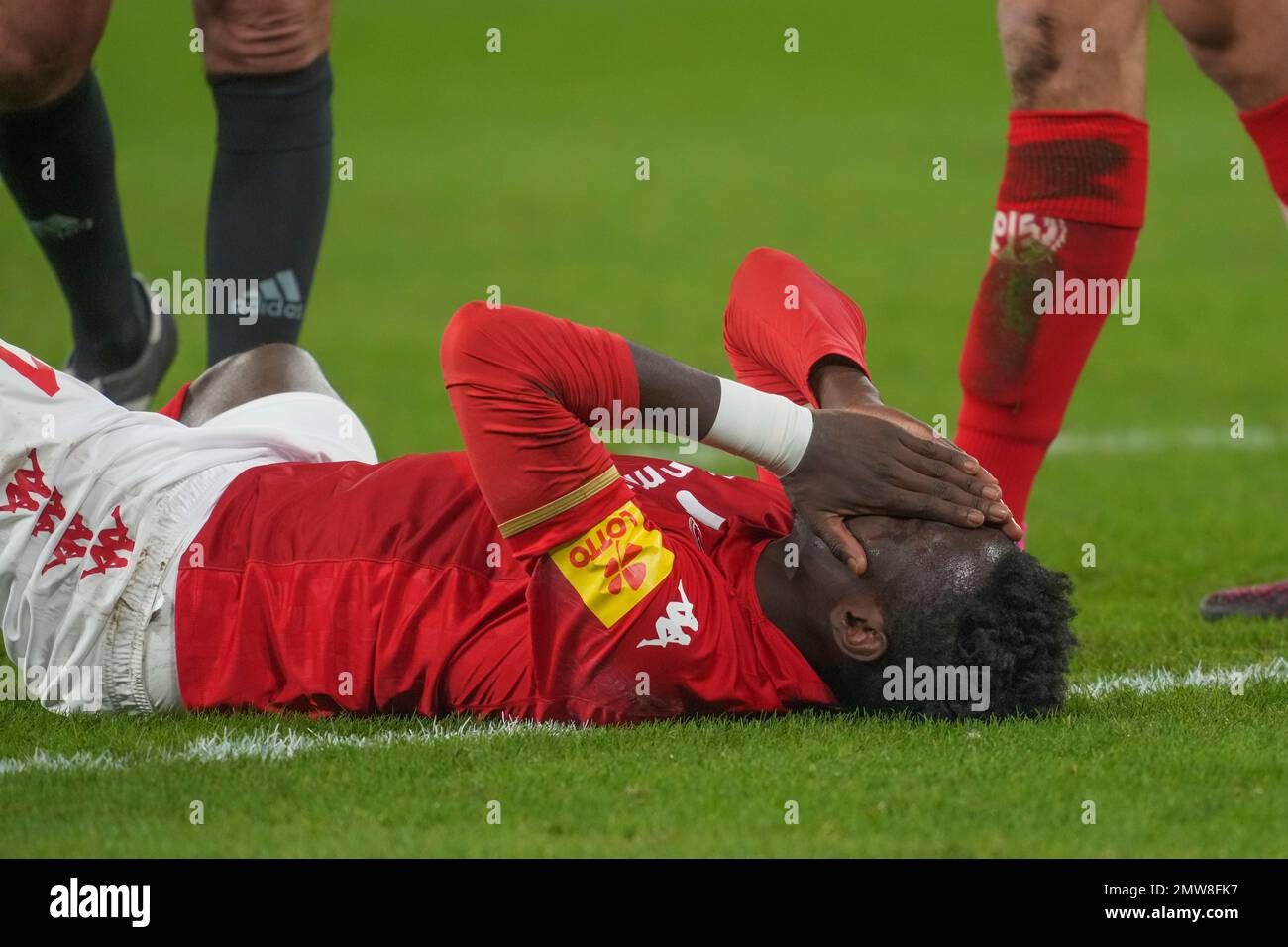 CORRECTS DATE -- Mainz's Danny da Costa reacts during a German Cup ...