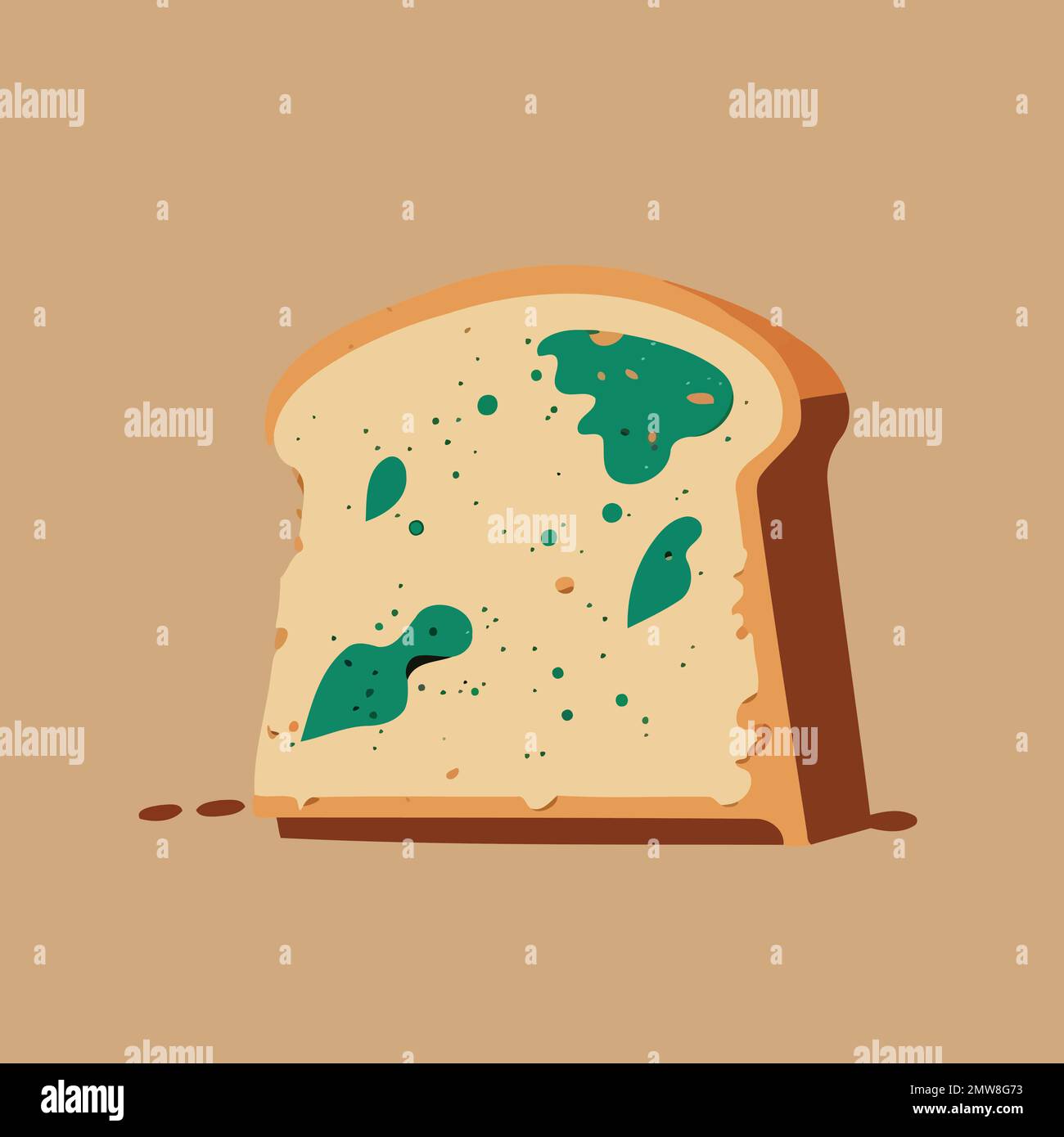 spoiled bread with mold fungus rotten food vector illustration Stock ...