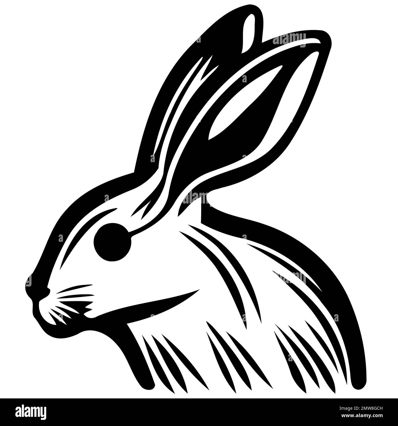 animal head mammal rabbit bunny vector illustration black and white ...