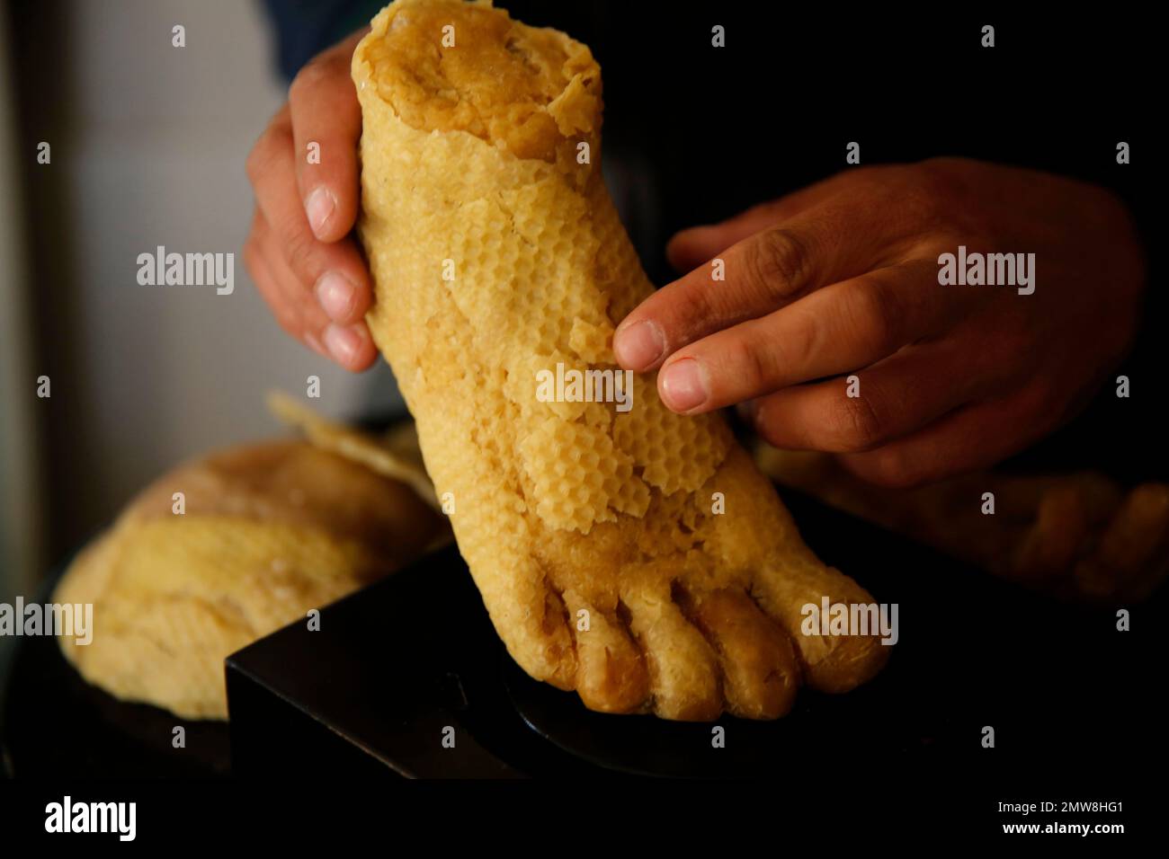 In this Tuesday March 14, 2017 photo, Palestinian artist Mohammed Abu ...