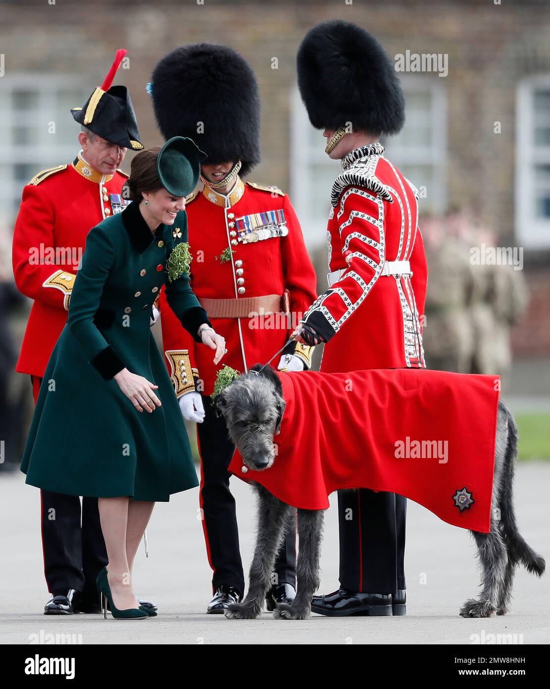 Britain's Kate, The Duchess of Cambridge, smiles after she presenting a ...