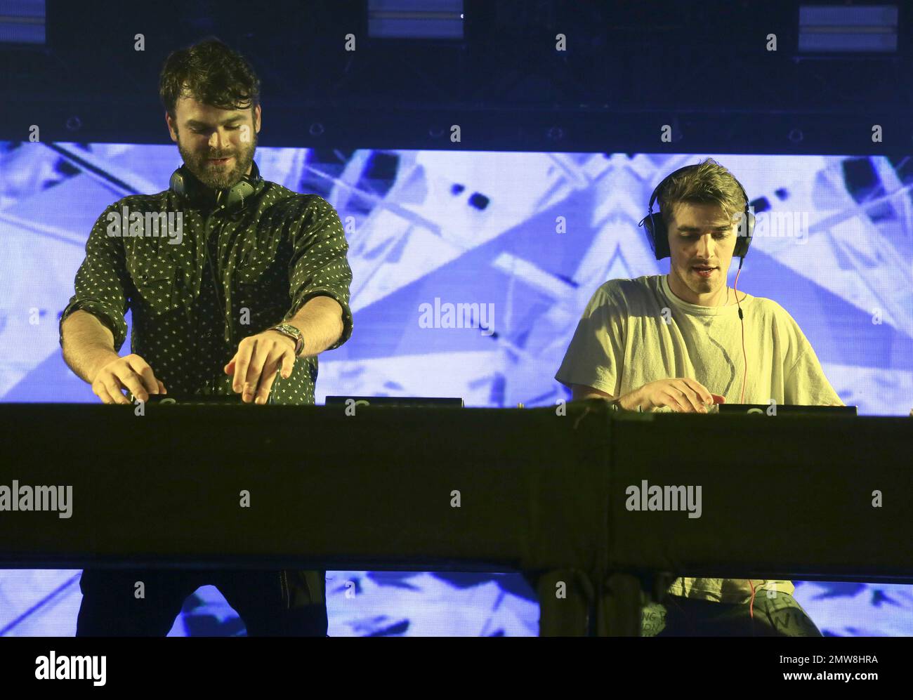 The Chainsmokers' Alex Pall, left, and Drew Taggart perform at the SONY ...
