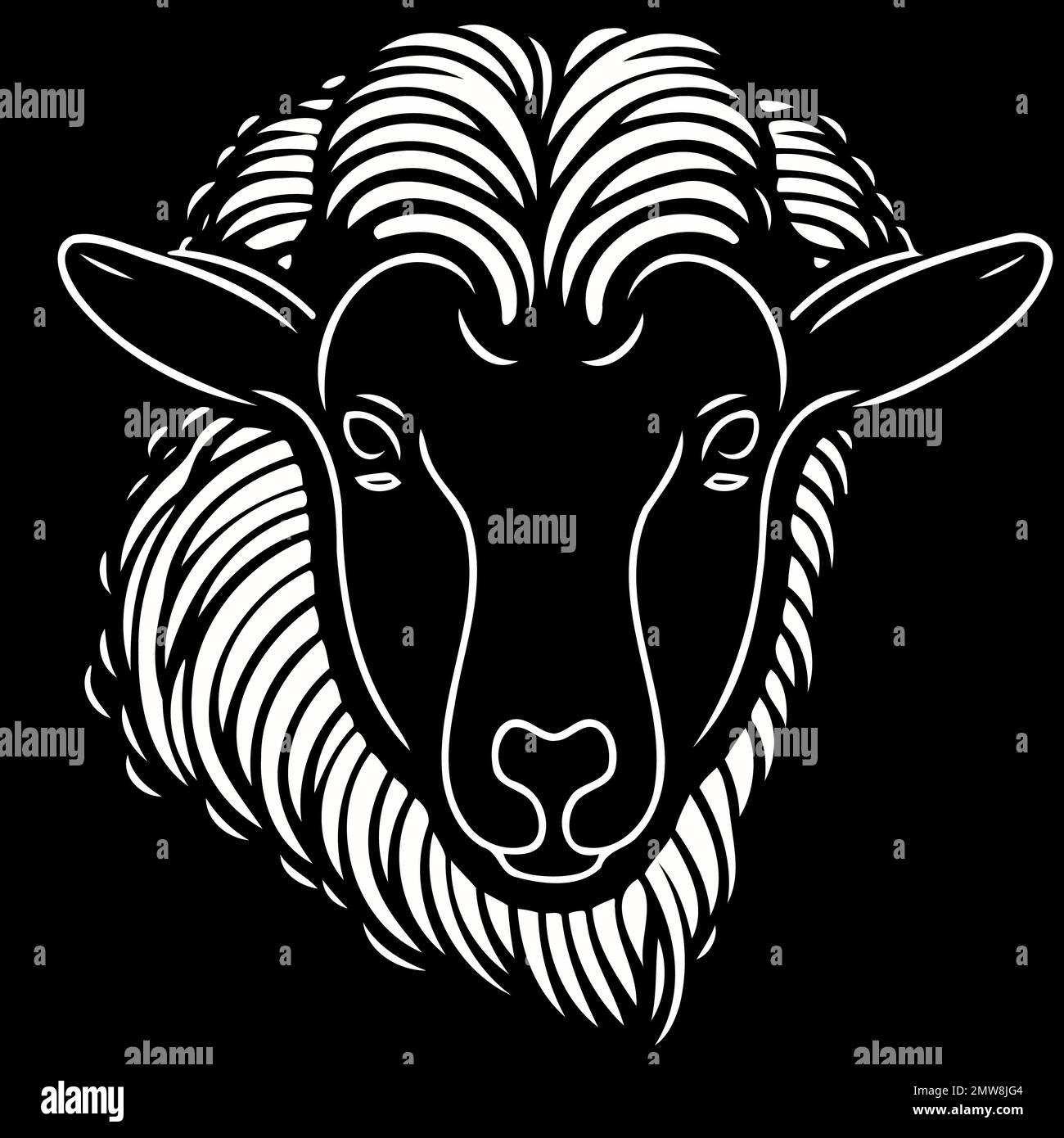 animal mammal sheep head isolated vector illustration Stock Vector ...