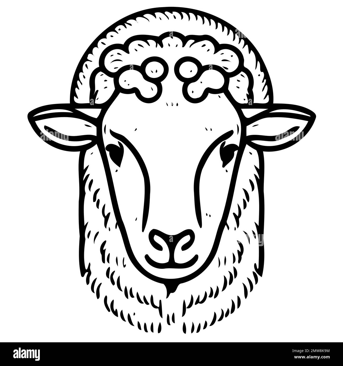animal mammal sheep head isolated vector illustration Stock Vector ...