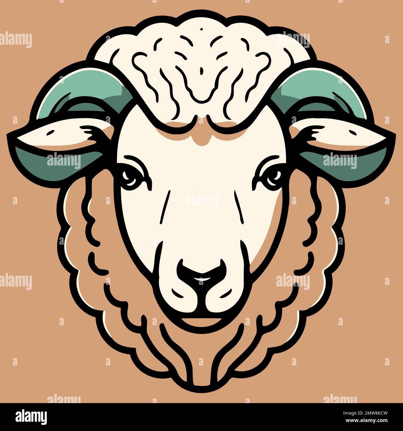 animal mammal sheep head isolated vector illustration Stock Vector ...