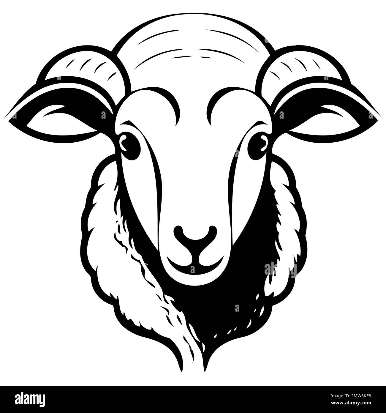 animal mammal sheep head isolated vector illustration Stock Vector ...