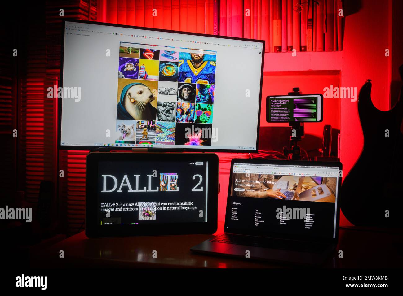 OpenAI web site opened on computer. OpenAI is the company behind the ...