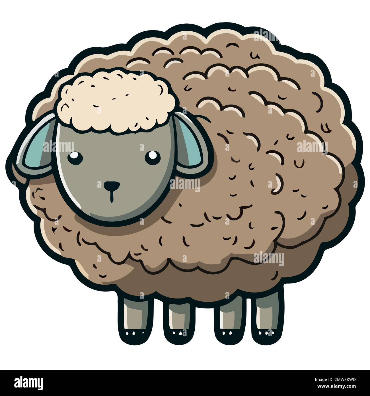 animal mammal sheep body isolated vector illustration Stock Vector ...