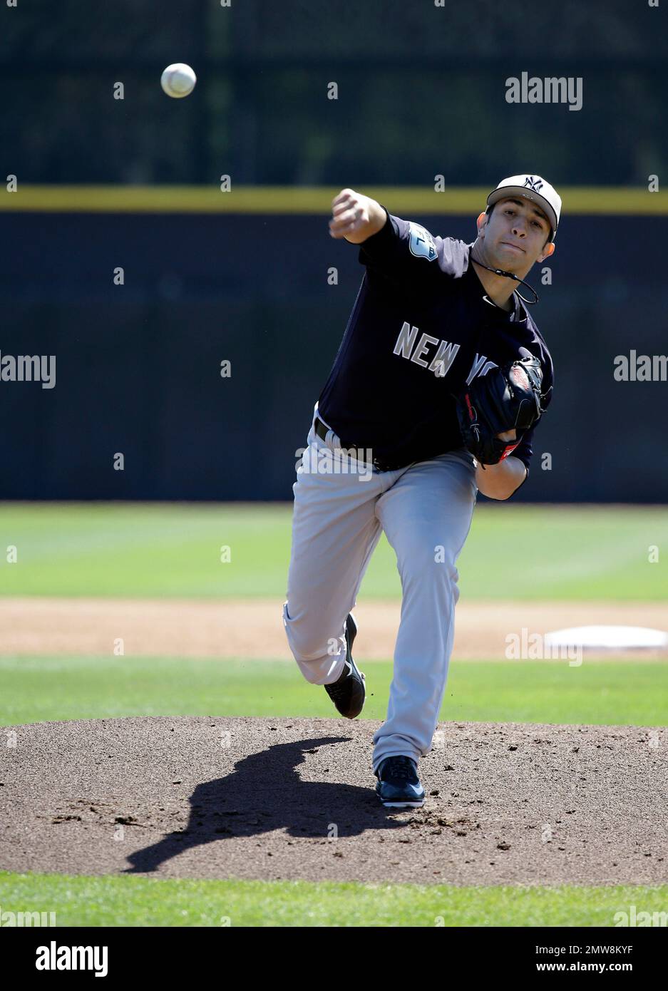 New York Yankees' Luis Cessa pitches in the first inning in a spring ...