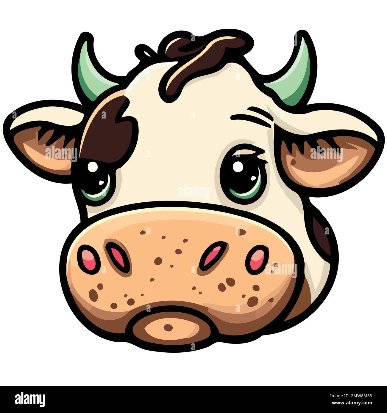 cow mammal animal head isolated colorful vector illustration Stock ...