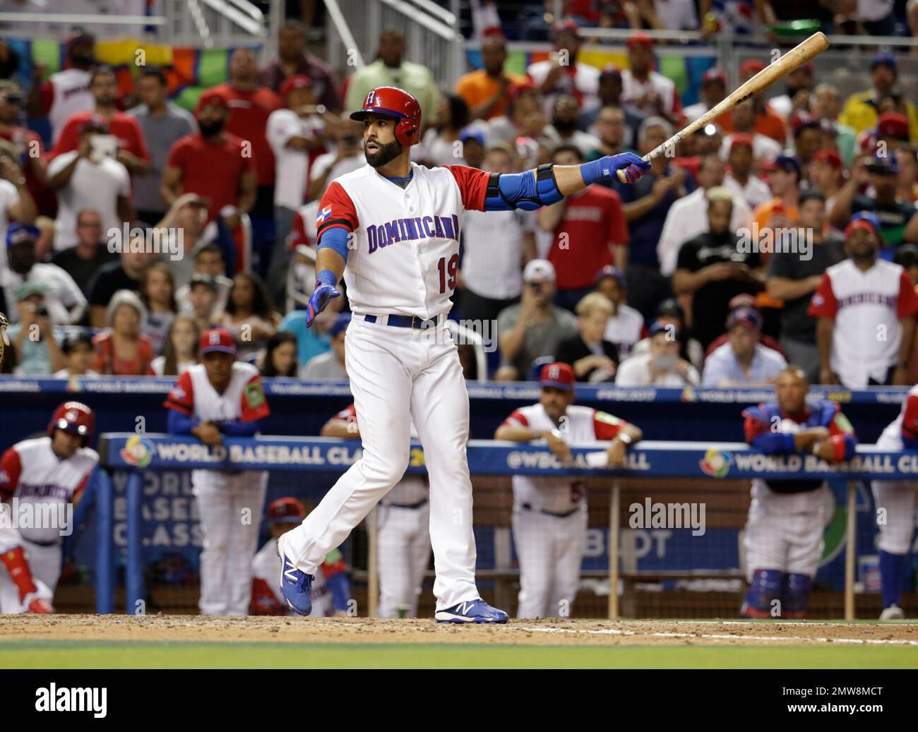 Dominican Republic's Jose Bautista bats during a first-round game of ...