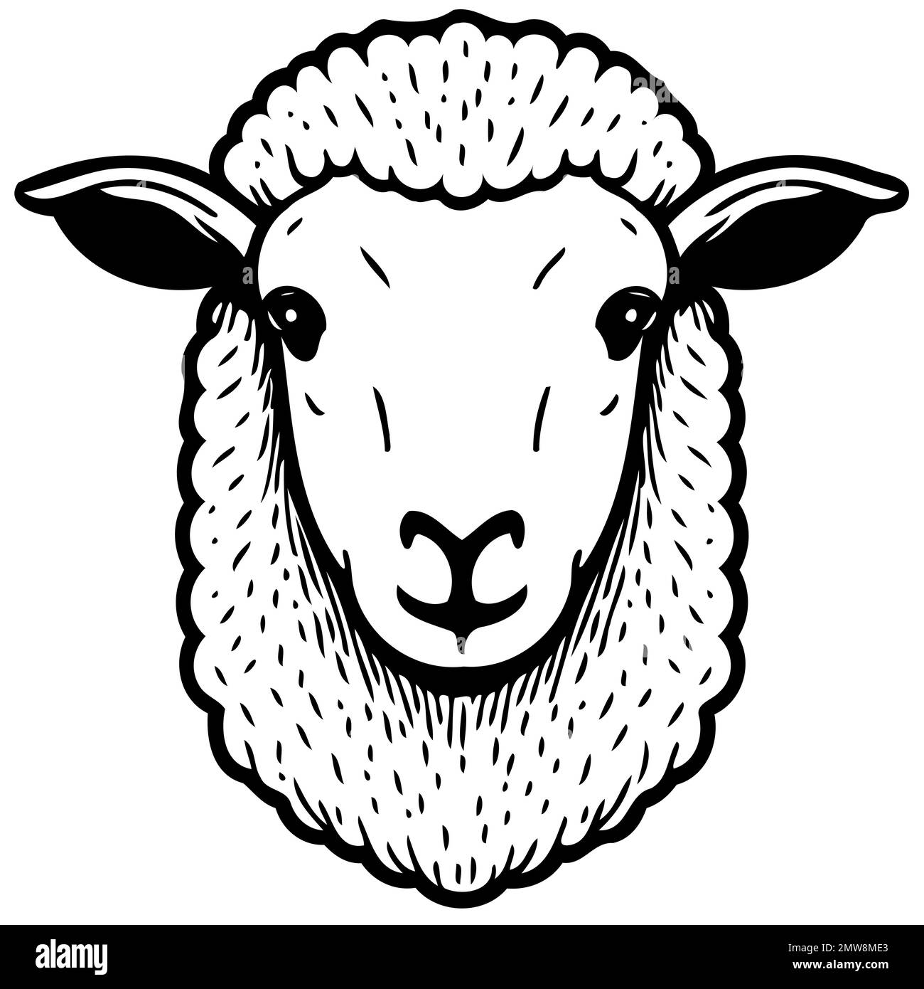 animal mammal sheep head isolated vector illustration Stock Vector ...
