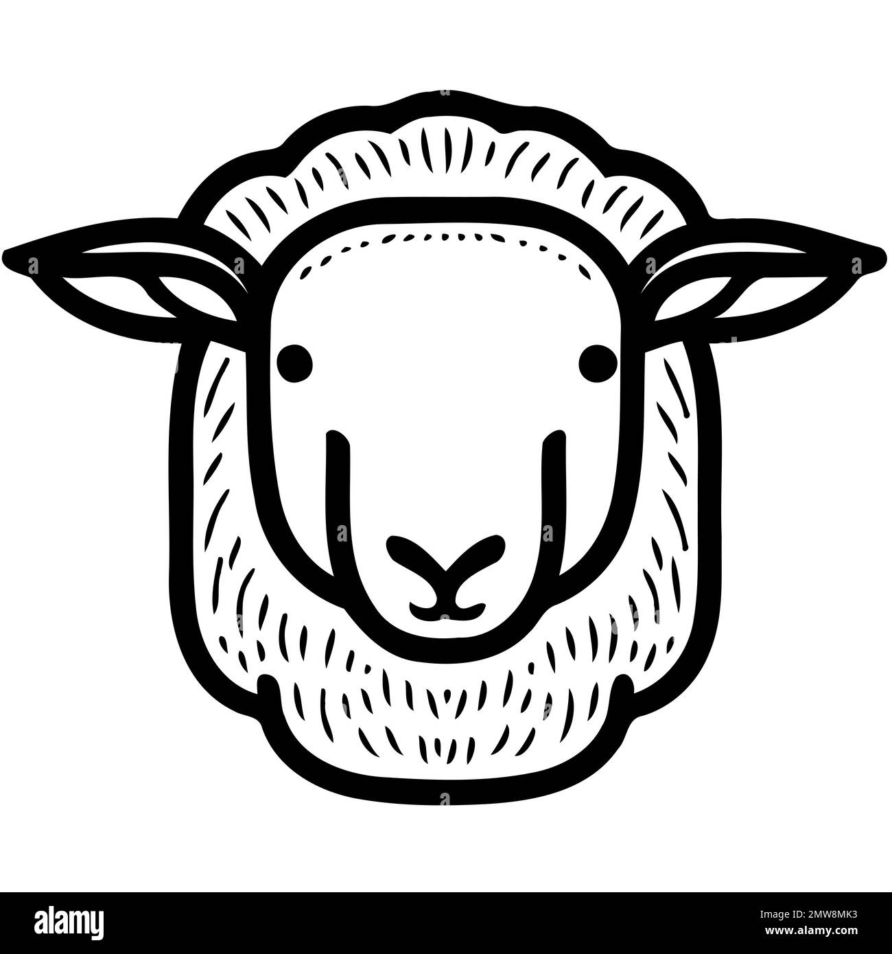 animal mammal sheep head isolated vector illustration Stock Vector ...