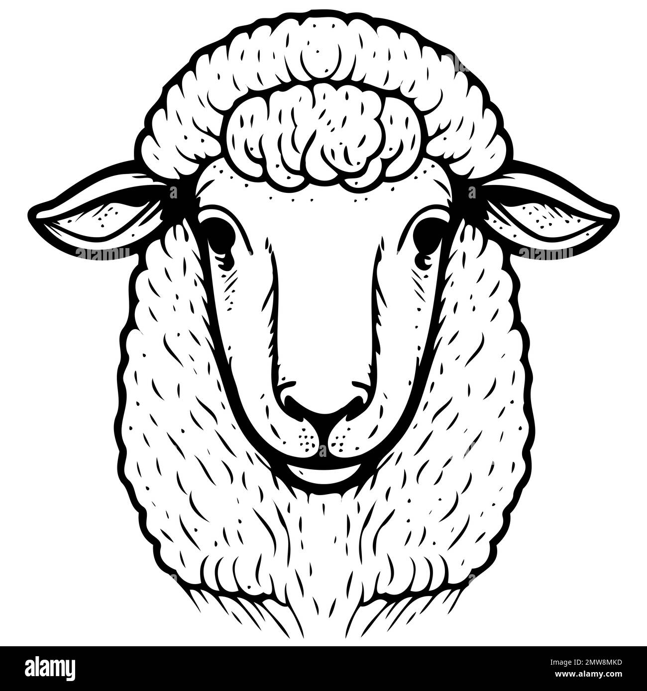 animal mammal sheep head isolated vector illustration Stock Vector ...