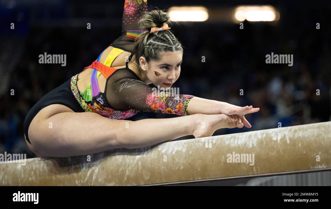 Oregon State's Kaitlin Garcia competes during an NCAA gymnastics meet ...