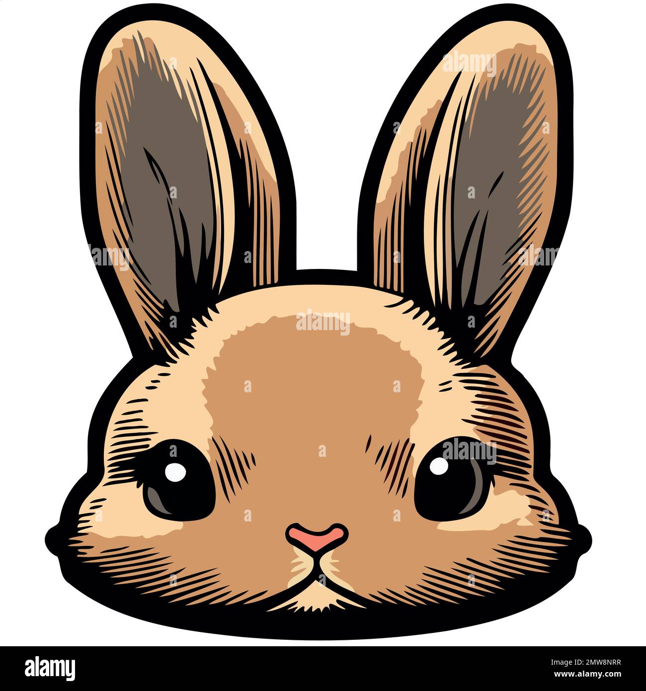 animal mammal rabbit bunny head vector illustration black and white ...
