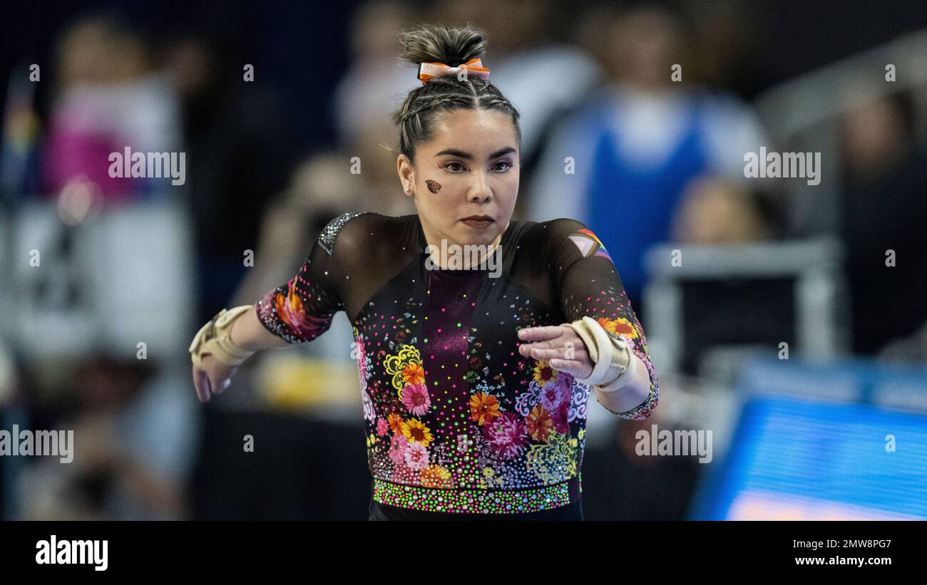 Oregon State's Sydney Gonzales competes during an NCAA gymnastics meet ...