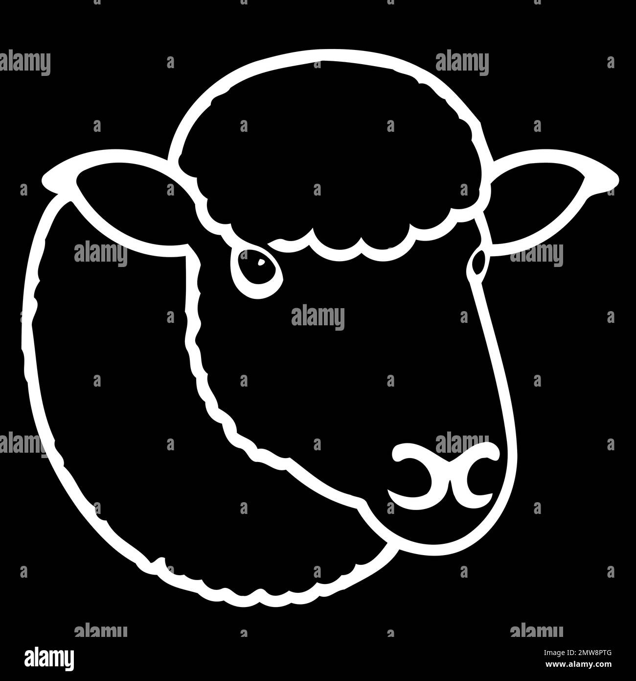 animal mammal sheep head isolated vector illustration Stock Vector ...