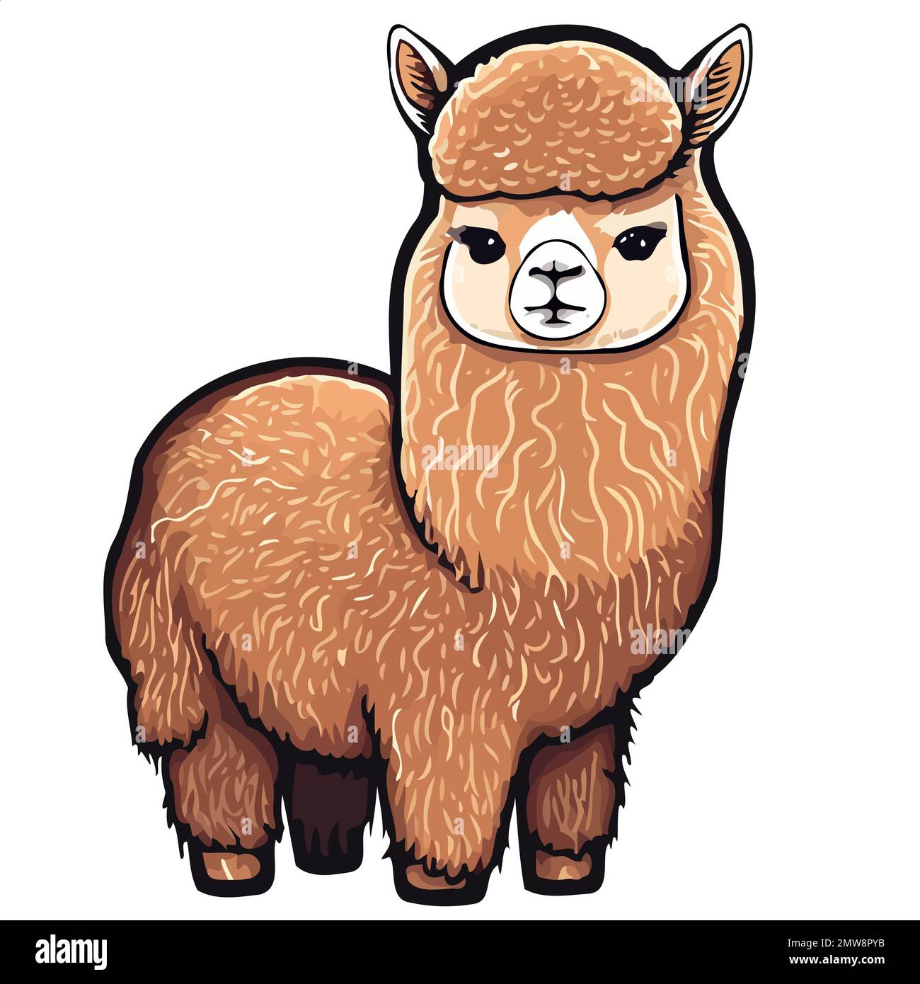 alpaca mammal animal body isolated vector illustration Stock Vector ...