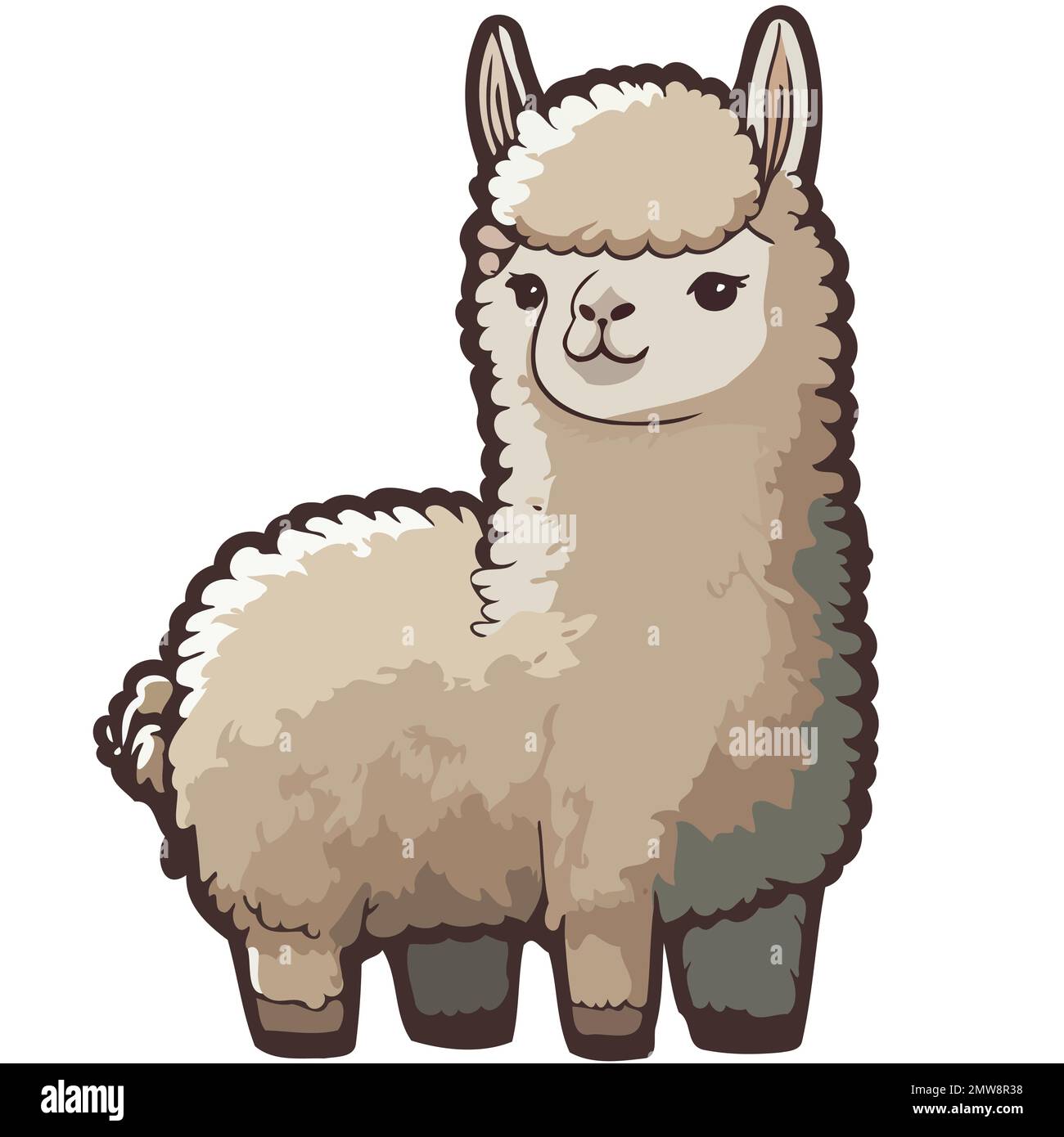 llama mammal animal body isolated colorful vector illustration Stock ...