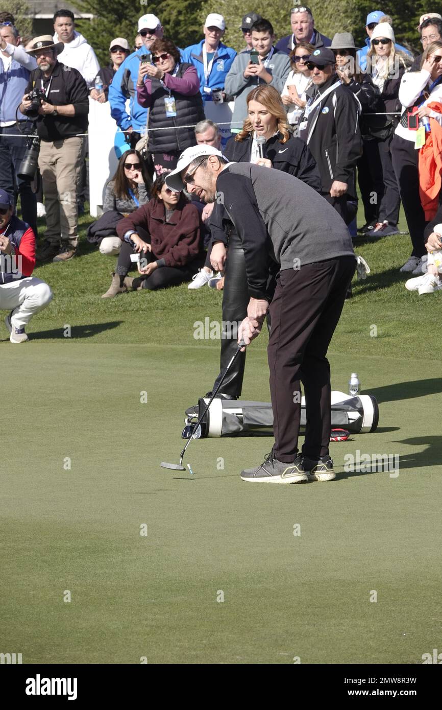 Pebble Beach, CA, USA. 1st Feb, 2023. Ray Romano putts on the 3rd green ...
