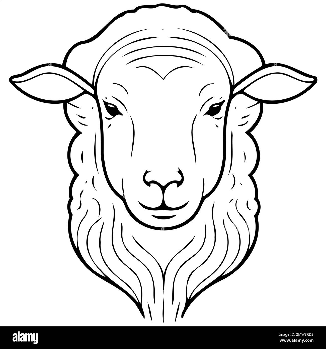 animal mammal sheep head isolated vector illustration Stock Vector ...