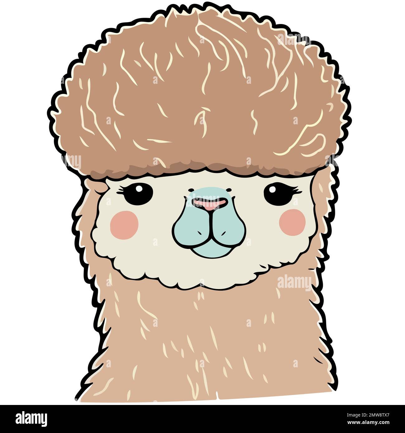 alpaca mammal animal head isolated vector illustration Stock Vector ...