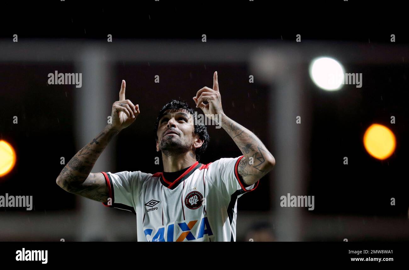 Lucho Gonzalez of Brazil's Atletico Paranaense celebrates scoring ...