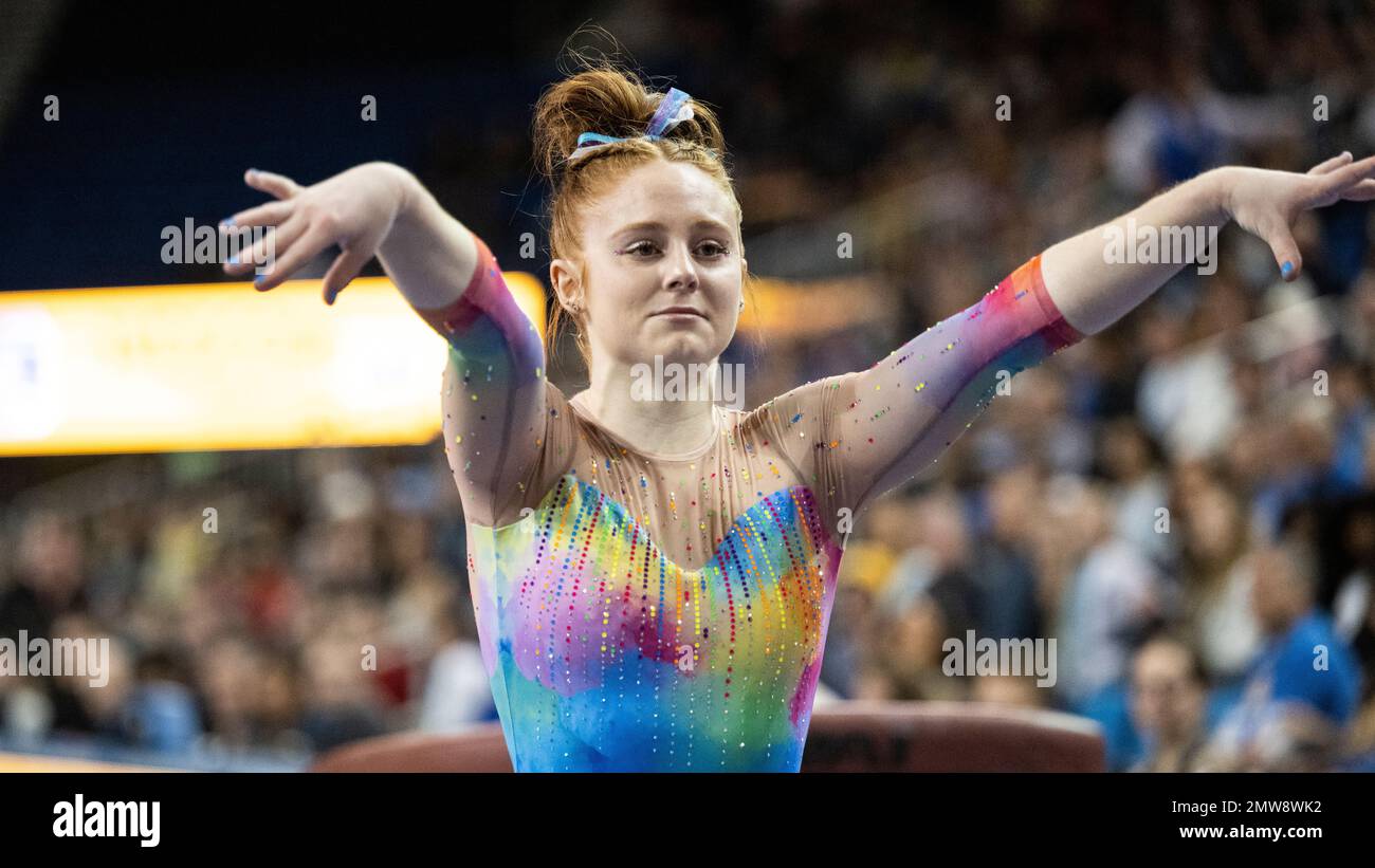 UCLA's Clara Wren competes during an NCAA gymnastics meet against ...