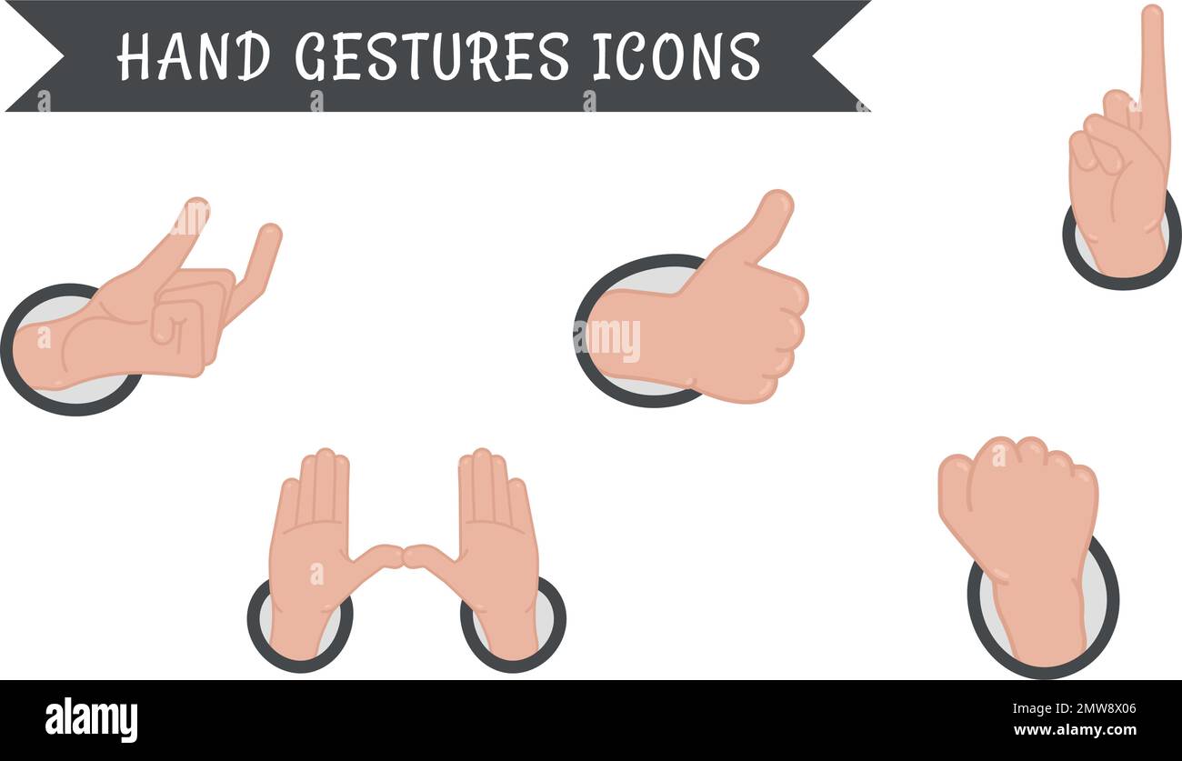 Set of different hand gesture icons Vector Stock Vector Image & Art - Alamy
