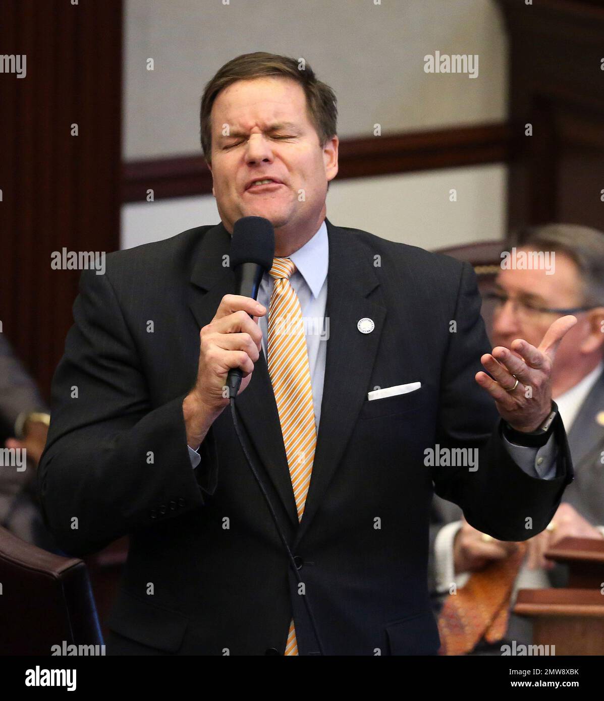 Sen. Aaron Bean, R-Fernandina Beach, debates in favor of the stand your ...