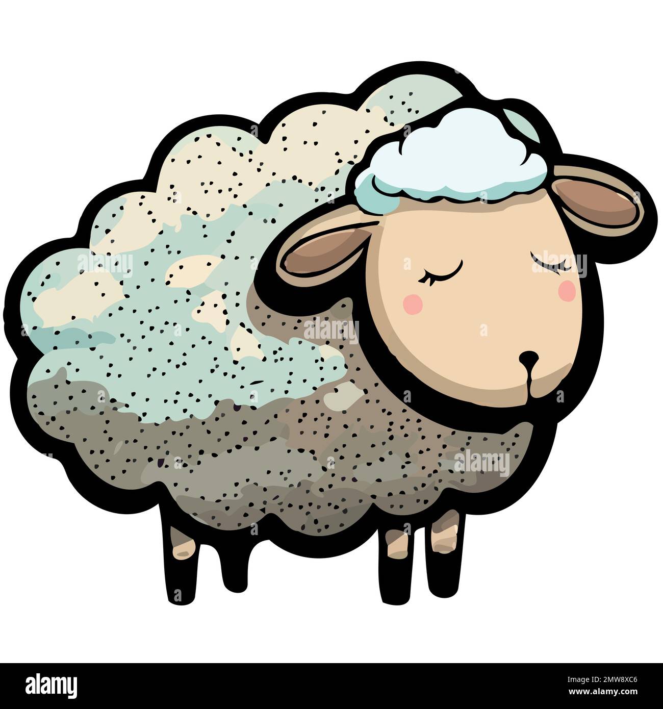 animal mammal sheep body isolated vector illustration Stock Vector ...