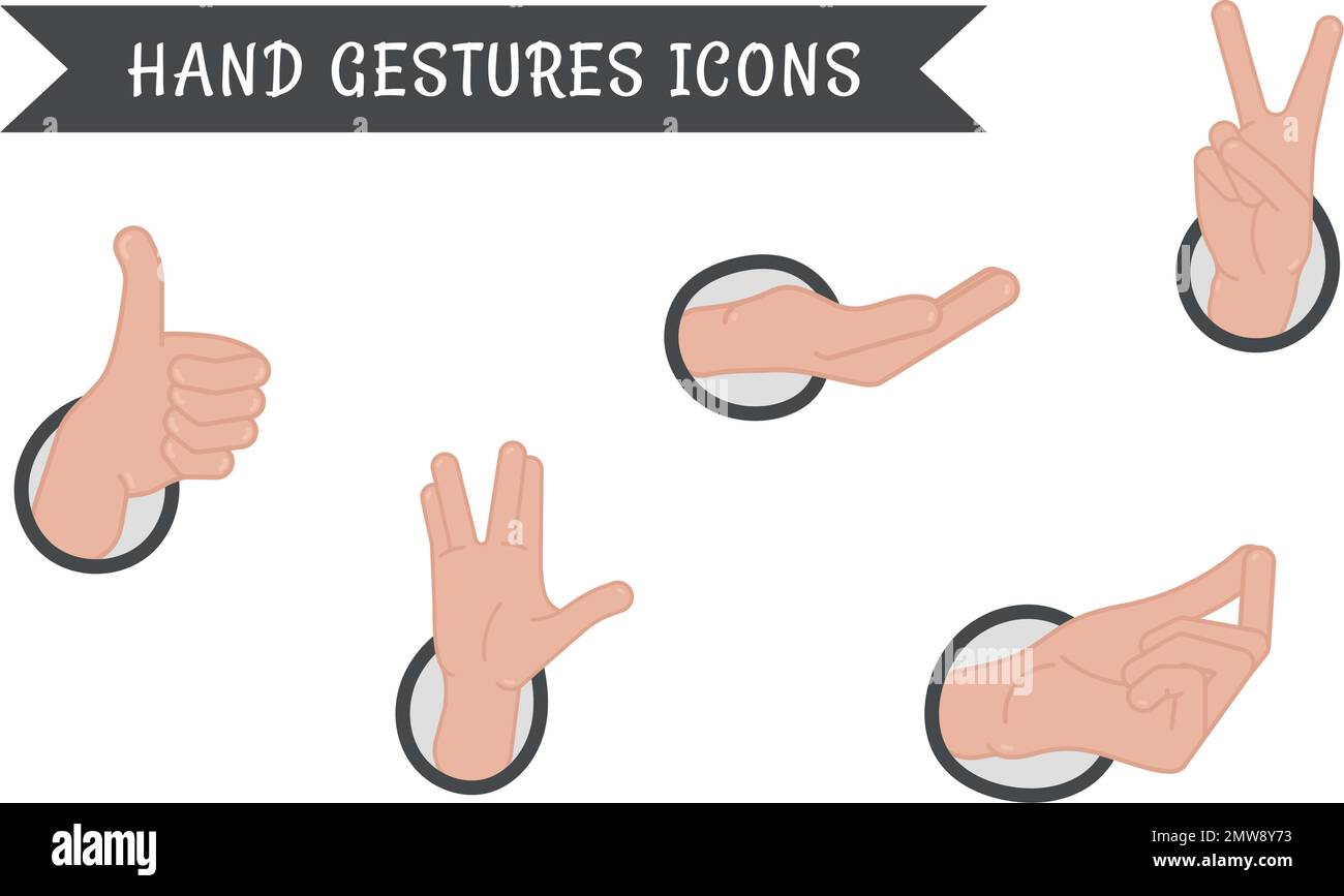 Set of different hand gesture icons Vector Stock Vector Image & Art - Alamy