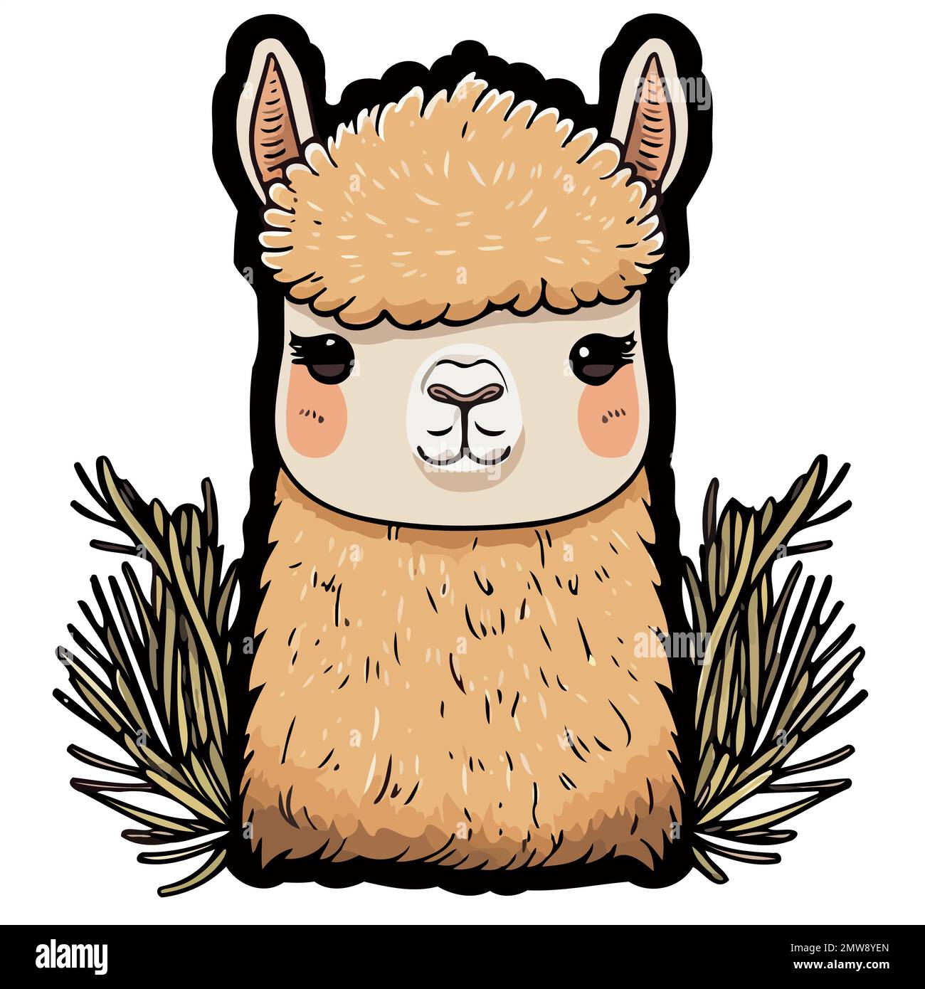 mammal animal head llama colorful vector illustration Stock Vector ...