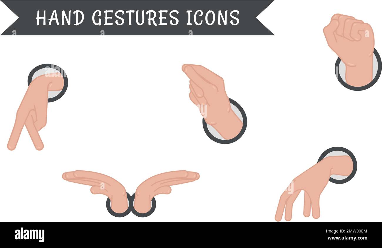 Set of different hand gesture icons Vector Stock Vector Image & Art - Alamy