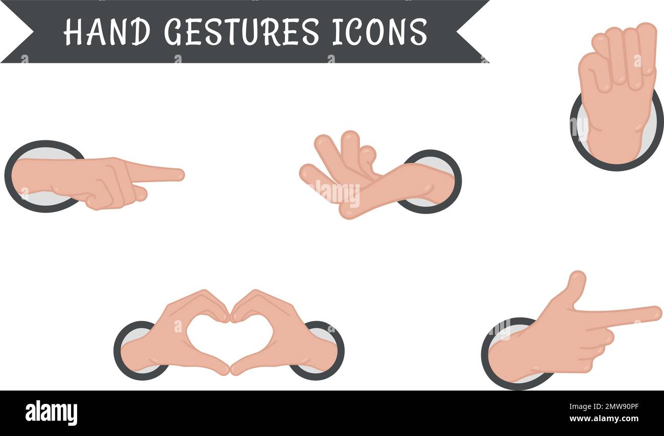 Set of different hand gesture icons Vector Stock Vector Image & Art - Alamy