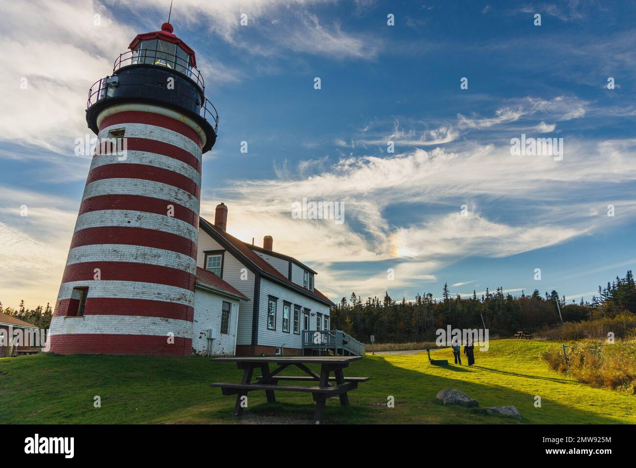the Quoddy Head Lighthouse in Maine Stock Photo - Alamy