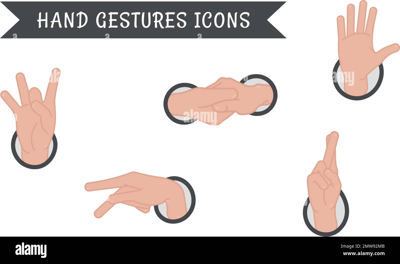 Set of different hand gesture icons Vector Stock Vector Image & Art - Alamy