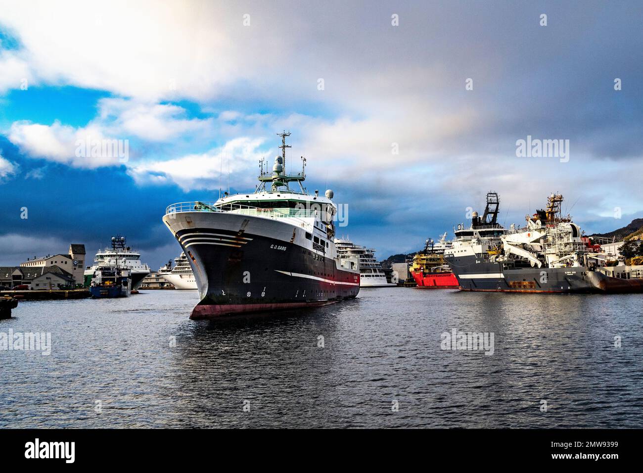 Marine research and survey vessel G.O.Sars arriving in the port of ...