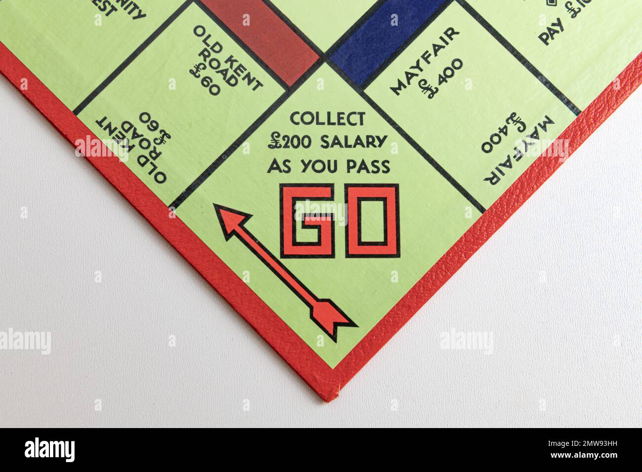 The Go square on a UK Monopoly Board on a white background Stock Photo ...