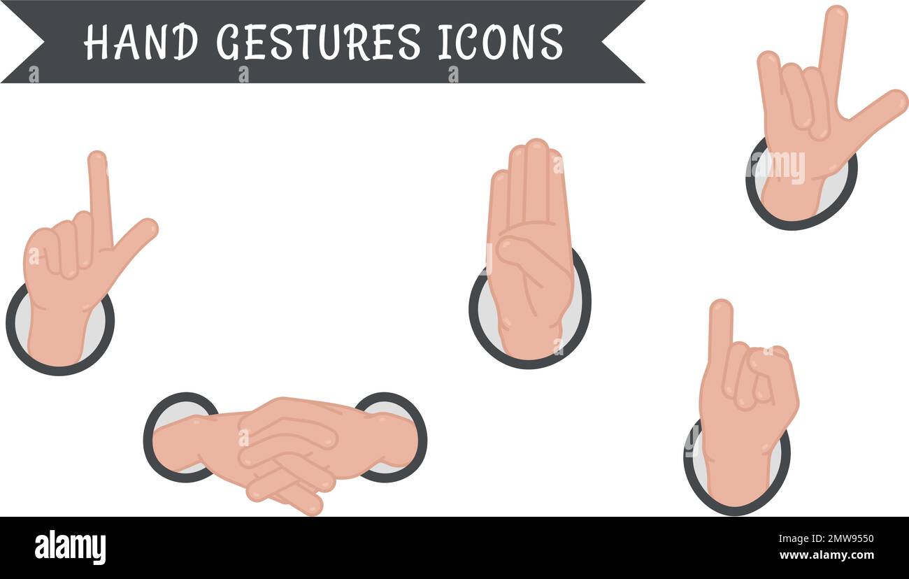 Set of different hand gesture icons Vector Stock Vector Image & Art - Alamy