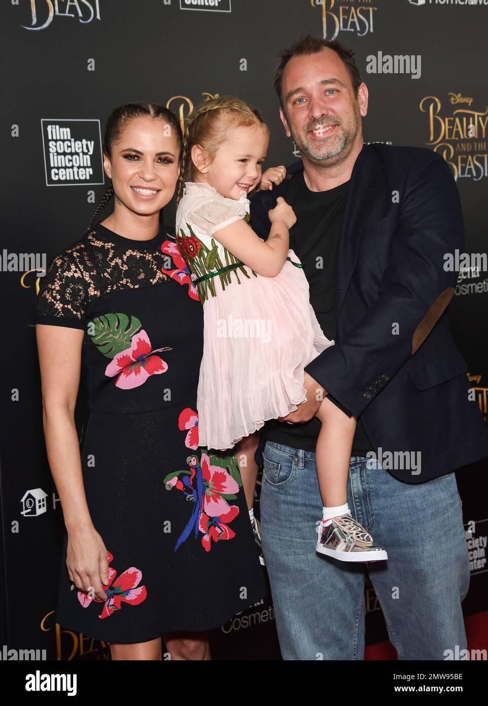 Trey Parker, left, and Boogie Tillmon and their daughter attend a ...