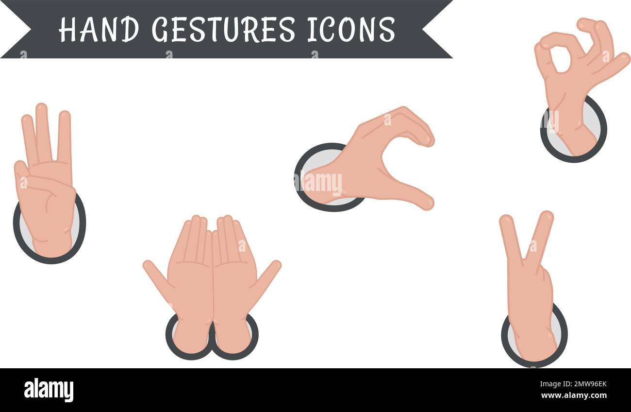 Set of different hand gesture icons Vector Stock Vector Image & Art - Alamy