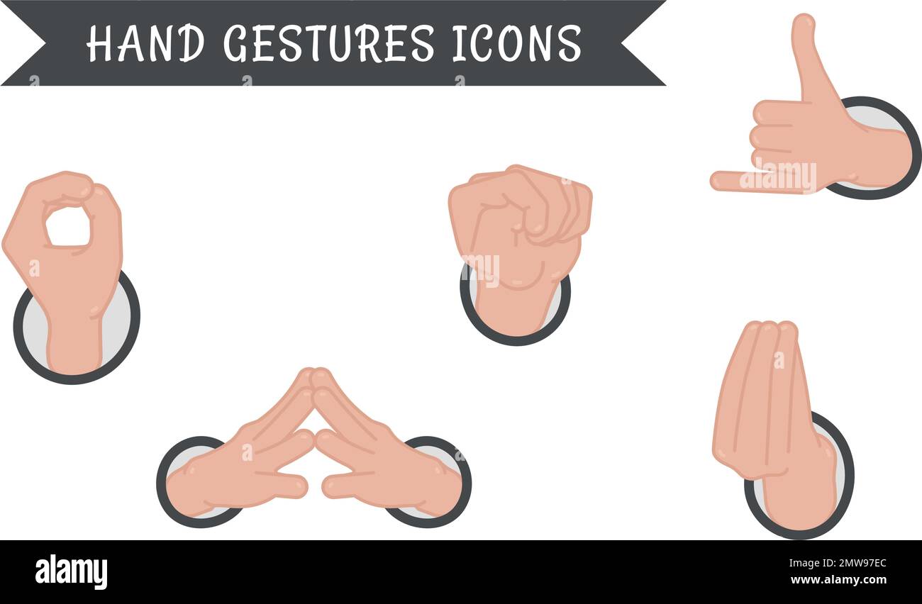 Set of different hand gesture icons Vector Stock Vector Image & Art - Alamy
